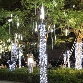 Vánoční LED kapající rampouchy - 8ks, 30cm, různé barvy na výběr Barva: Teplá bílá