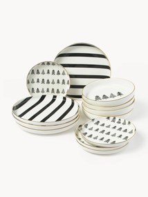 Sada ručně vyrobeného porcelánového nádobí Lumi, pro 4 osoby, 12 dílů