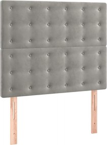 Box spring postel s matrací světle šedá 90x190 cm samet 3132891