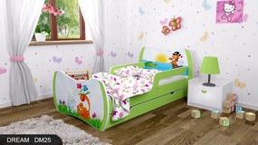 Dětská postel Dream vzor 25 140x70 cm zelená