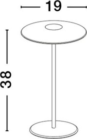 NV 9492441 Venkovní stolní lampa FABIO černý litý hliník a matný akryl LED 2W 3000K 5V DC 83st. IP54 vypínač na těle / USB kabel - NOVA LUCE