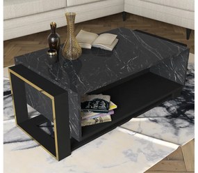 Asir | Konferenční stolek BIANCO 40,4x106,4 cm černá/zlatá | AS0510