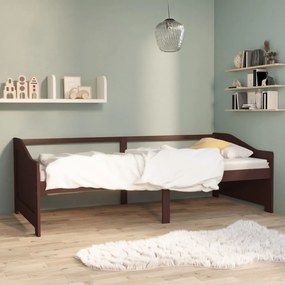 3místná válenda tmavě hnědá masivní borovice 90 x 200 cm 322167