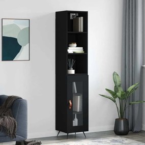 vidaXL Skříň highboard 34,5 x 34 x 180 cm kompozitní dřevo [3189865] Barva: Černá