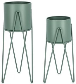 BIZZOTTO Set 2 květináčů MADELYN zelenošedý