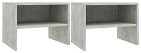 Noční stolky 2 ks betonově šedé 40 x 30 x 30 cm dřevotříska - Default Title