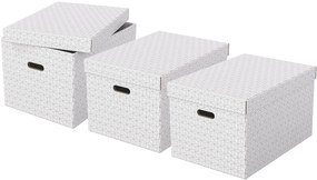Archivační krabice esselte home, velikost l, 35.5 x 30.5 x 51 cm, bílá - set 3 ks