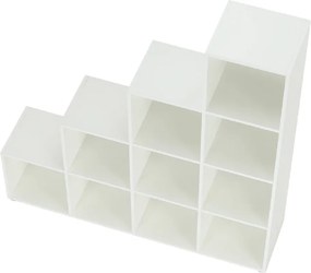 Regál pyramida, bílý, DTD laminovaná, NORAH