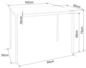 Jídelní set 1 + 4, černý stůl RAMOD 100x60 cm + modrá židle LAVA s černými nohami