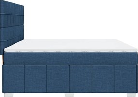 Box spring postel s matrací modrá 200x200 cm textil 3291781