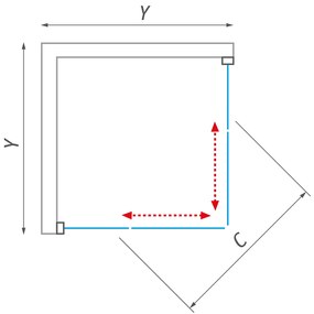 Čtvercový nebo obdélníkový sprchový kout s dvoudílnými posuvnými dveřmi LLS2 1900 mm (1175-1190)×(875-890) 535 Transparent S Brillant LLS2/1200×900 554-1209000-00-02