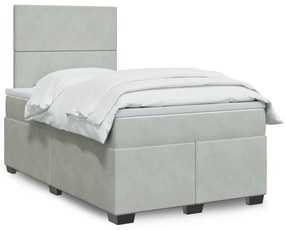 Box spring postel s matrací světle šedá 120x190 cm samet