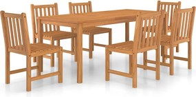 7dílná zahradní jídelní sada 180 x 90 cm masivní teakové dřevo 3059941