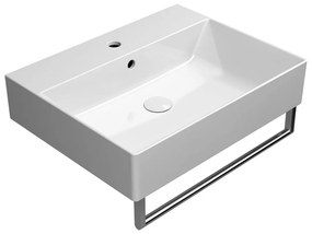 GSI KUBE X keramické umyvadlo 60 x 47 cm rektifikovaná verze s přepadem Extra Glaze bílá 94319111