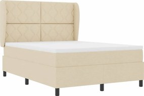 Postel s boxspringem s čelo Krémová 160 x 200 cm textil 3340639