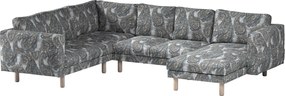 Potah na pohovku IKEA Norsborg rohová, 5-místná se šezlongem barva vícebarevná látka pletený vzor, vzorované