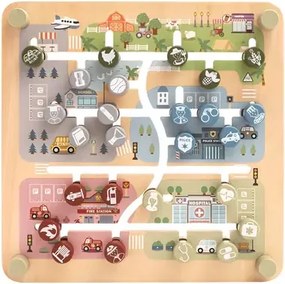 2KIDS TOYS Motorický labyrint Město a abeceda / oboustranný / dřevěný