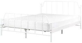 Kovová postel 140 x 200 cm bílá MARESSAC Beliani