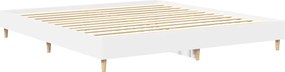 Rám postele bez matrace bílý 200x200 cm Dřevěné konstrukce 3328699