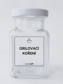 Samolepka na kořenky GRILOVACÍ KOŘENÍ průhledná 5 × 5 cm tučné písmo