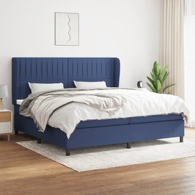 Box spring postel s matrací modrá 200x200 cm textil 3128155