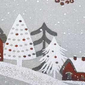 SCANquilt povlak MOTIV zimní domky bíločervená 45 x 45 cm