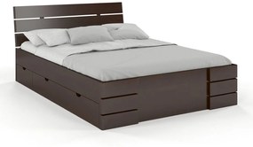 Buková postel s úložným prostorem - Sandemo Drawers   , Buk přírodní, 140x200 cm