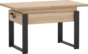 Rozkládací polohovací konferenční stolek HOGO 3v1 | 120-157x62,5-74,5x67 cm | síla horní desky 32 mm | dub sonoma/černé nohy