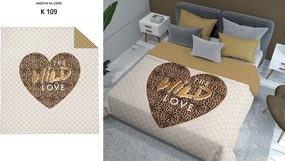 Detexpol Dekorační přehoz na postel 220x240 Wild love heart beige K 109 Holland 14