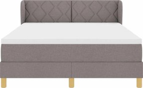 Postel s boxspringem s čelo Taupe 160 x 200 cm textil 3340287