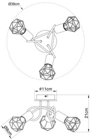 Globo 54802S-3 - Bodové svítidlo XARA 3xE14/40W/230V