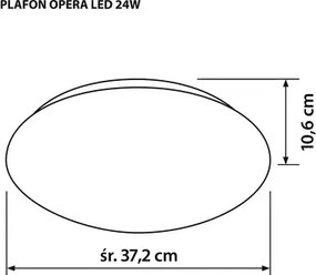 Activejet OPERA bílá / Stropní svítidlo / 24W / 1900lm / 4000K / IP20