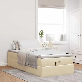Osmanský rám postele s matrací krémově 80x200cm textil 3311069