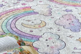 Dětský koberec protiskluzový BAMBINO 61400 krémový / růžový