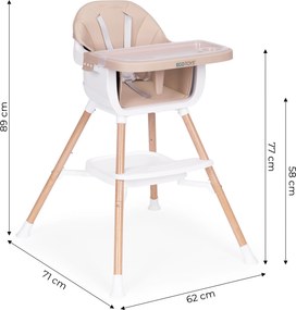 Dětská židlička 2v1 BABY ECOTOYS béžová