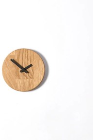 Nástěnné hodiny Pure XS, dubové dřevo, černé ručičky
