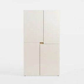 Čtyřdveřová šatní skříň LENS 100 cm kašmír/dub cremona