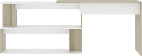 vidaXL Rohový psací stůl 200 x 50 x 76 cm dřevotříska [801103] Barva: bílá a dub sonoma