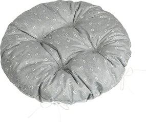 Bellatex Sedák Adéla prošívaný kulatý průměr 40 cm Pnoucí kvítek Šedá,Bílá