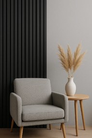 3D Dřevěné lamely na zeď na filci 255x46cm - ČERNÉ