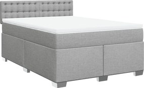 Box spring postel s matrací světle šedá 140 x 190 cm textil 3288197