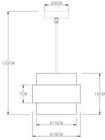 Globo 15560H - Lustr na lanku MILEY 1xE27/60W/230V černá/mosaz