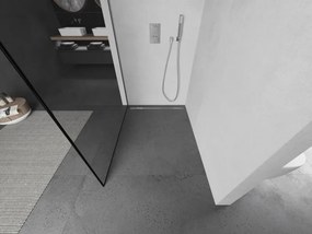 Mexen Kioto L, sprchová zástěna Walk-In 80 x 200 cm, 8mm čiré sklo černý vzor, ​​chromový profil, 800-080-103-01-70