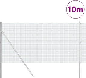 Zemní upevnění svařované drátěné ploty 10 x 1,2 m Stříbrná 3351576