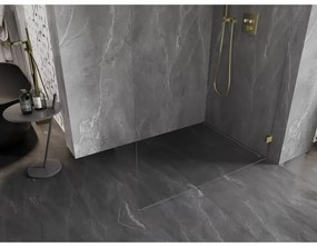 Mexen Lunar sprchová stěna pravá 50 x 200 cm, 8mm čiré sklo, zlatá lesklá, 830-050-000-50-00-P