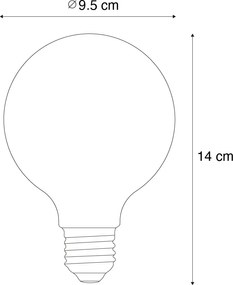 Sada 5 ks Chytré stmívatelné LED žárovky E27 G95 jantarové 4,9 W 320 lm 2500 K