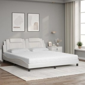Postel Viana s matrací bílá 180 x 200 cm umělá kůže 3208811