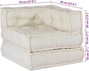 Modulová pohovka Textil Krémová 210 x 140 x 56 cm 3315063