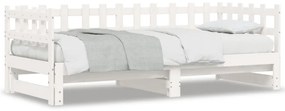 Výsuvná postel bílá 2x (90 x 200) cm masivní borovice,  840389