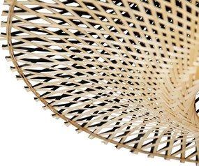 Moderní oblouková lampa černá s orientálním stínítkem a bambusovou konstrukcí 50 cm - XXL Rina